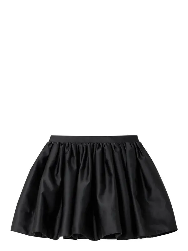 Rabanne Gathered Mikado Mini Skirt - Black