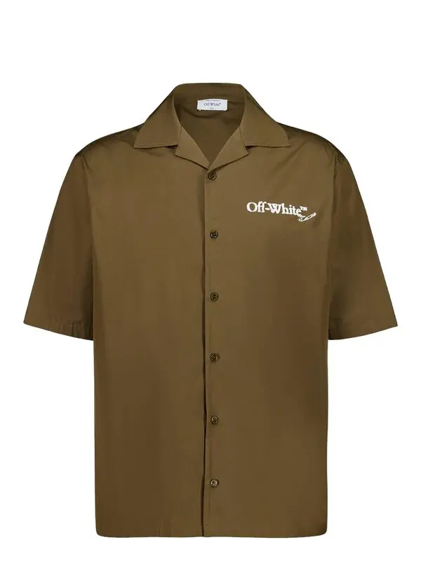 Off-White Beech White Scribble Arrow Cotton Shirt - Brown