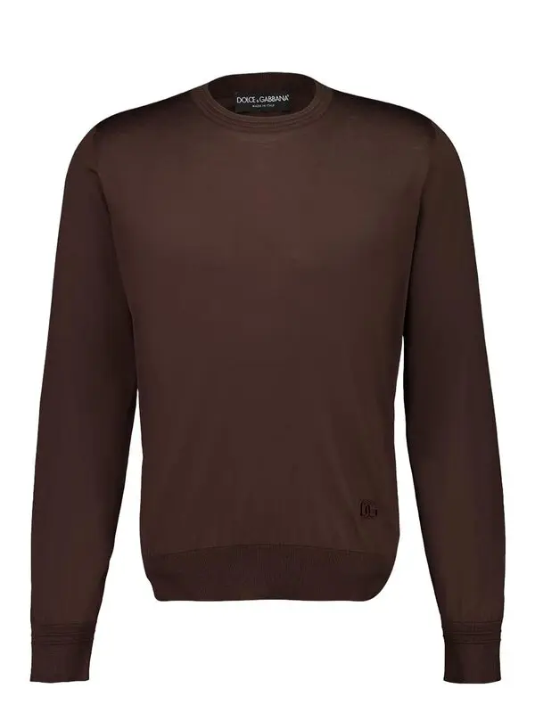 Dolce & Gabbana Silk Crewneck Pullover - Brown
