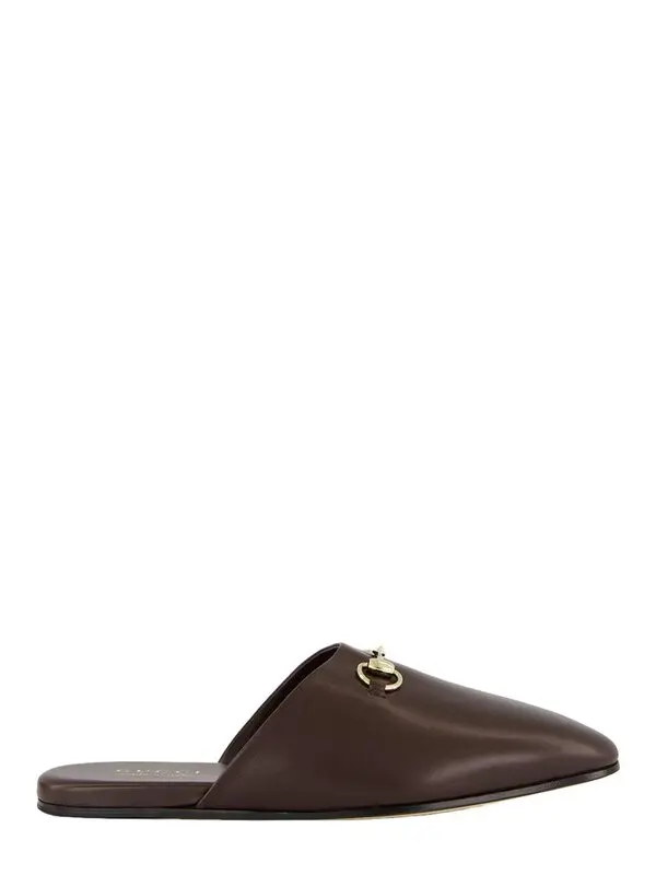 Gucci Horsebit Leather Mule - Brown