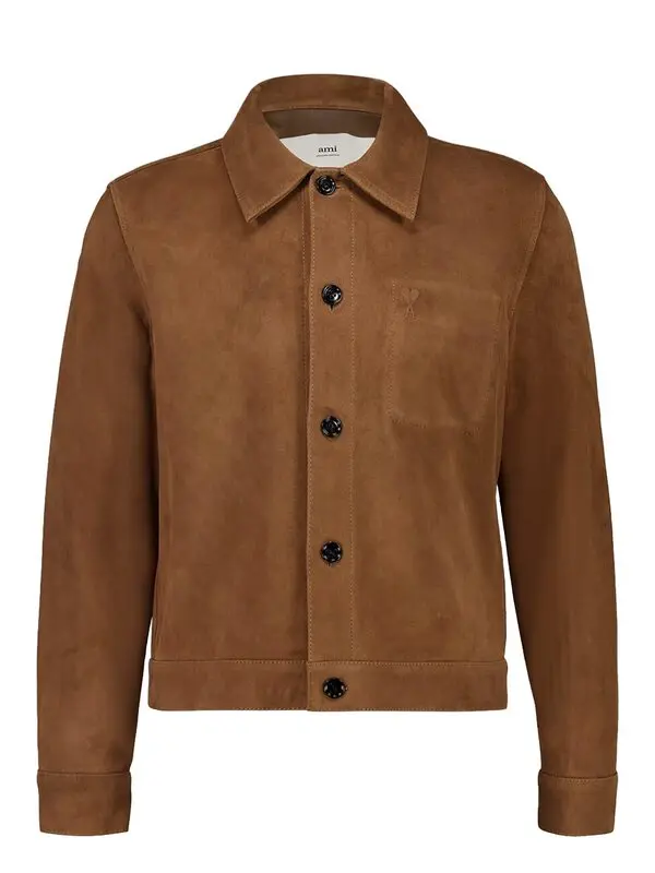 Ami Suede Buttoned Jacket - Brown