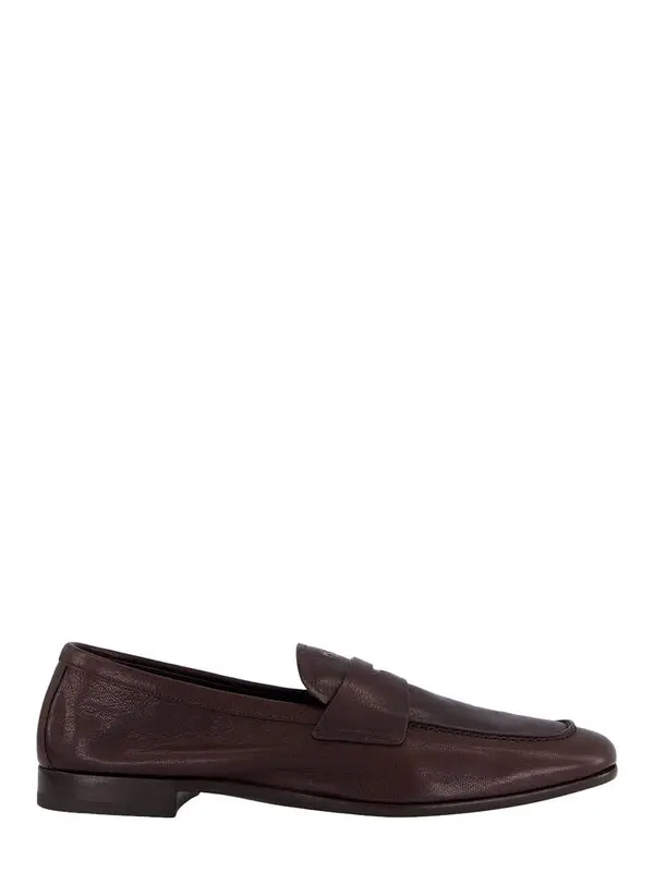 Prada Dark Leather Loafers - Brown