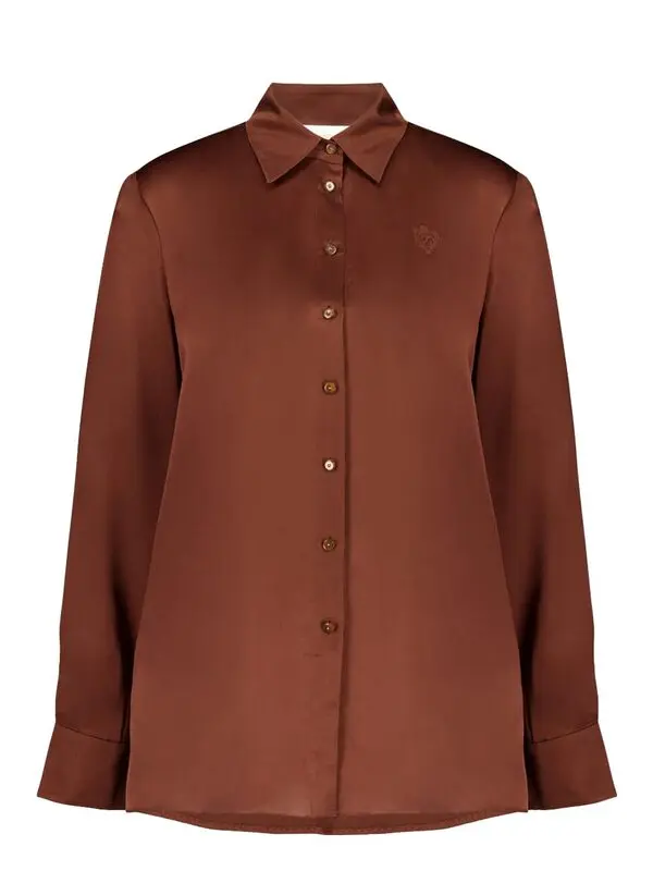 Zimmermann Hypnotic Satin Shirt - Brown