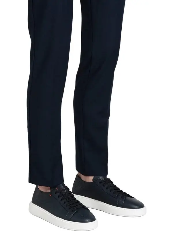 Santoni Leather Sneakers - Blue