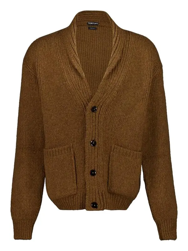 TOM FORD Cashmere Shawl Collar Cardigan - Brown