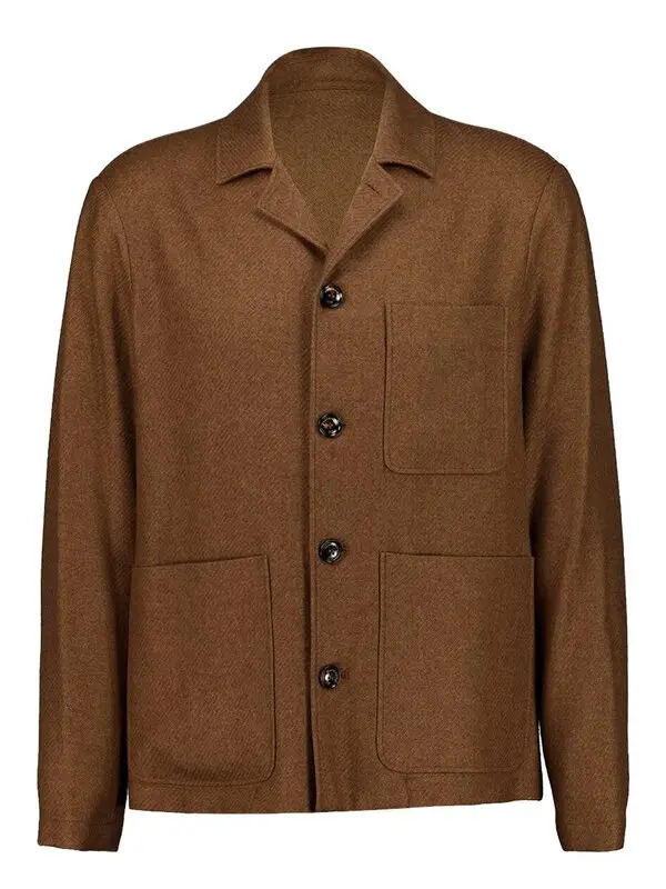 PIACENZA CASHMERE 1733 Cashmere-silk Buttoned Jacket - Brown