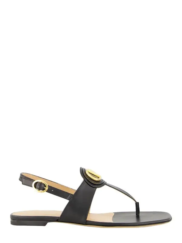 Valentino Garavani Flat Thong Sandals With Vlogo - Black