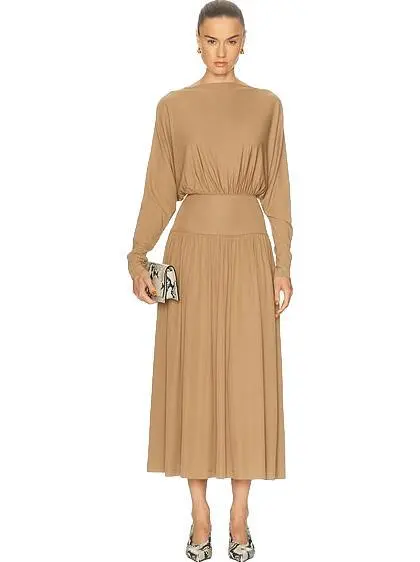TOTEME Boatneck Jersey Dress - Nutmeg