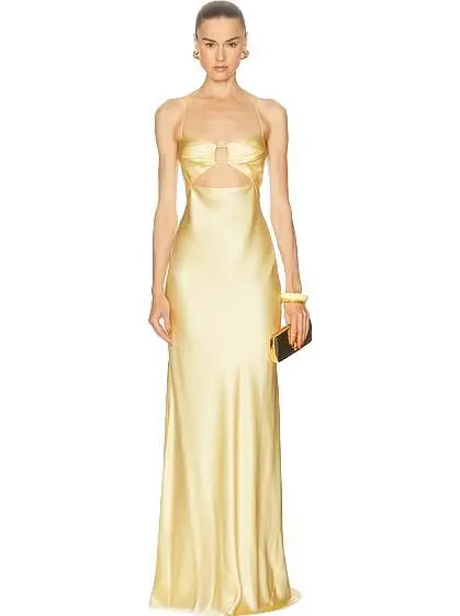 THE SEI Cut Out Bias Gown - Custard