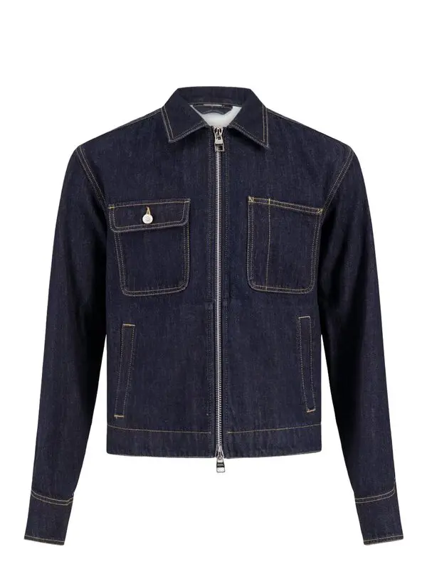 Alexander McQueen Zipped Denim Jacket - Blue