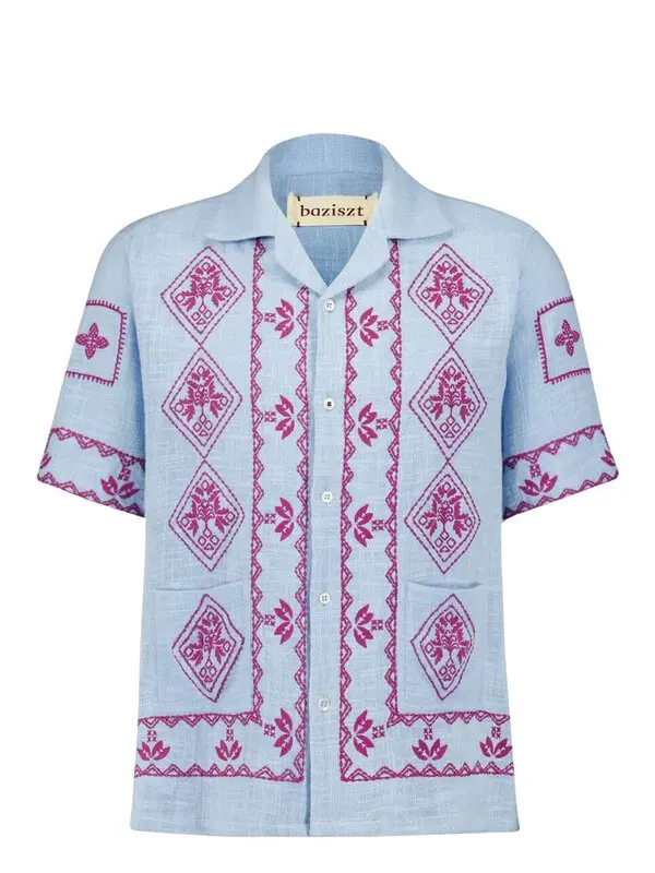 BAZISZT Mexican Cotton Shirt - Blue