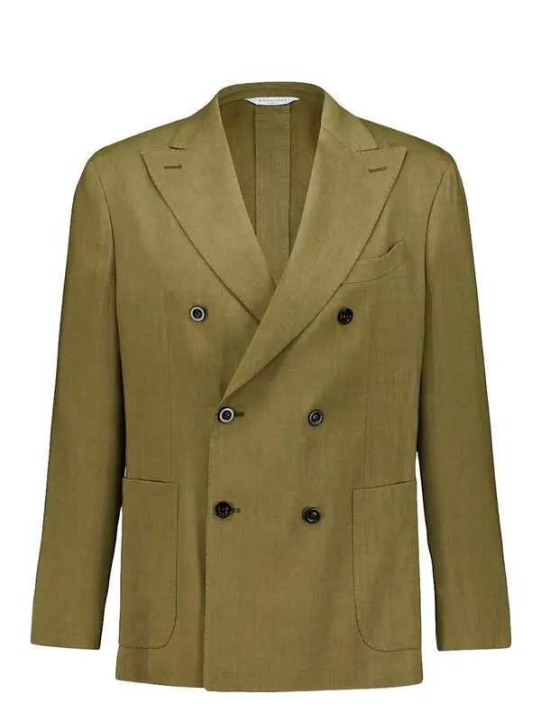 Boglioli Linen Double-breasted Suit - Green