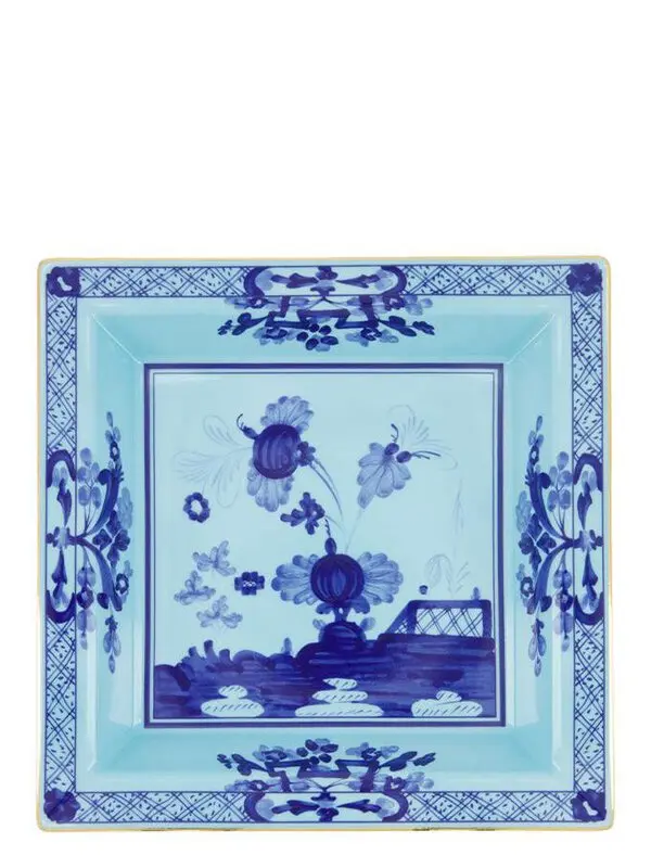 GINORI 1735 Oriente Italiano Iris Large Square Change Tray - Blue