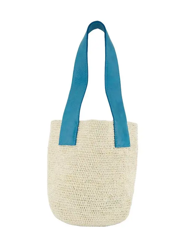 SENSI STUDIO El Viajero Mini Straw Bag - Blue