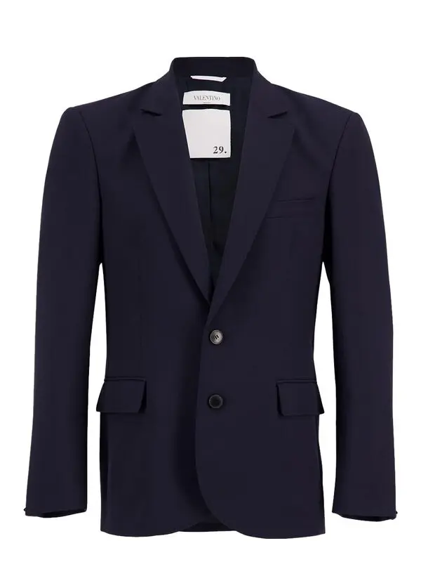 Valentino Garavani Navy Single-breasted Wool Blazer - Blue