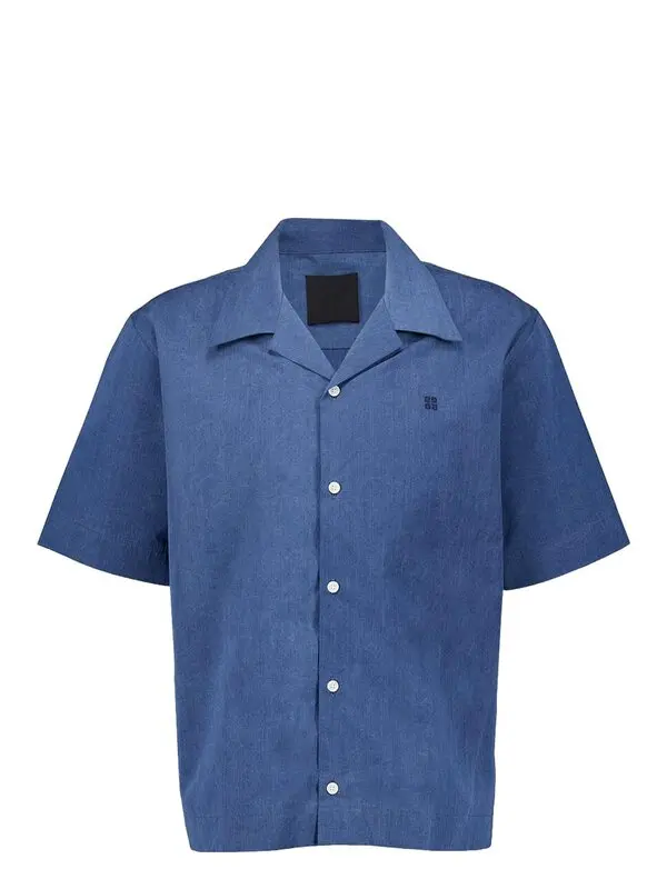 Givenchy Sky Ozone Washed Denim Chambray Shirt - Blue