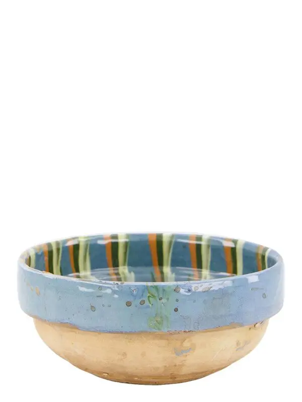 MADAM STOLTZ Hand-painted Earthenware Bowl - Blue