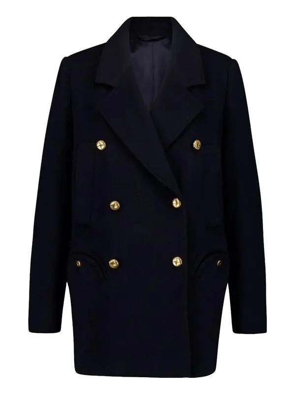 BLAZÉ MILANO Alpaca Wool Pea Coat - Blue