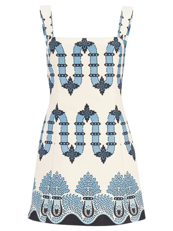 La DoubleJ Sophia Printed Cotton Mini Dress - Blue
