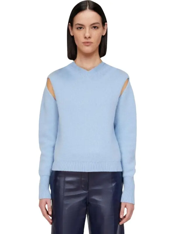 FERRAGAMO Layered Cashmere Sweater - Blue