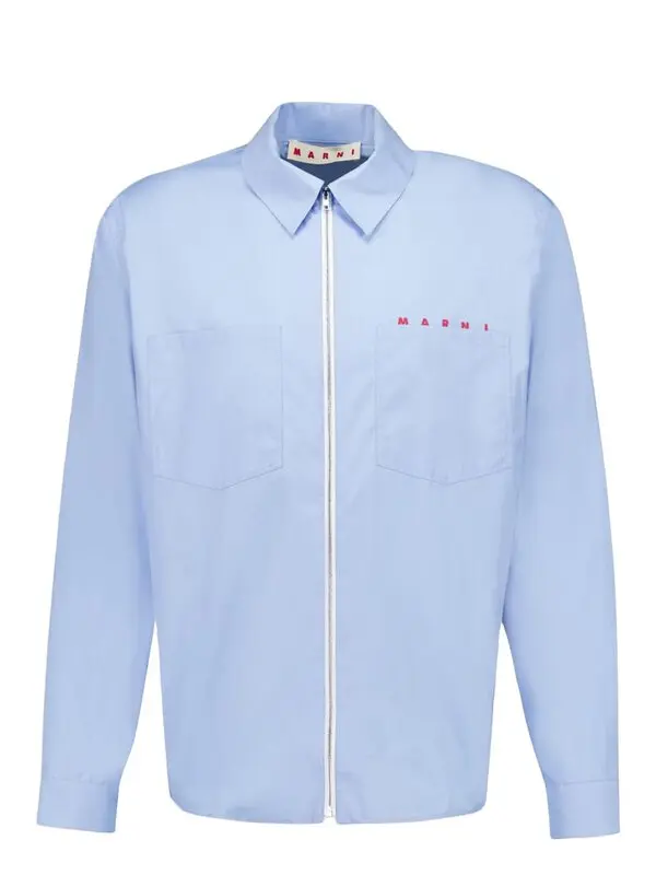 Marni Organic Cotton Zip Shirt - Blue