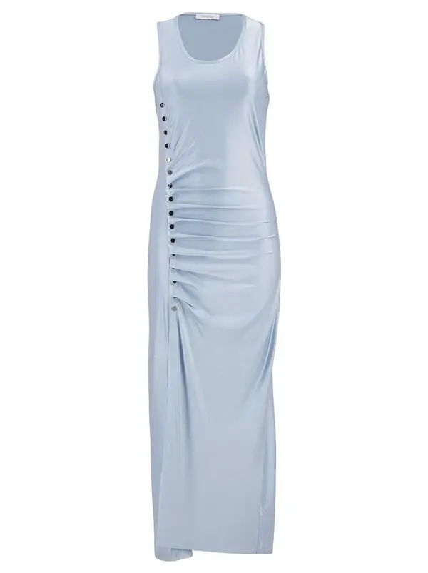 Rabanne Stud-detail Sleeveless Midi Dress - Blue