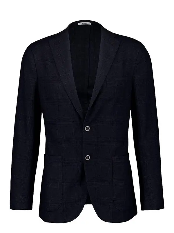 Boglioli Classic Fit Navy Cotton Blazer - Blue