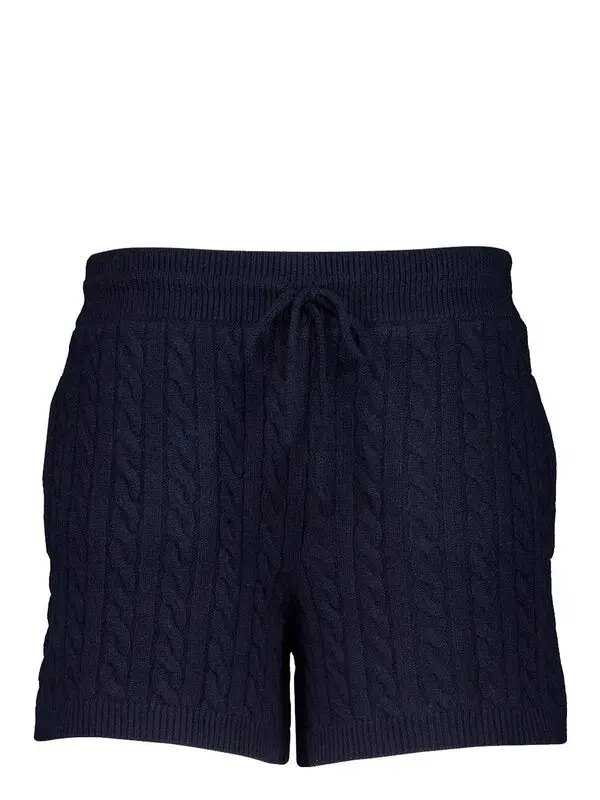 Miu Miu Cashmere Cable-knit Shorts - Blue