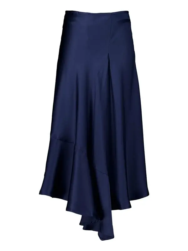 Colville Asymmetric-hem Silk Skirt - Blue
