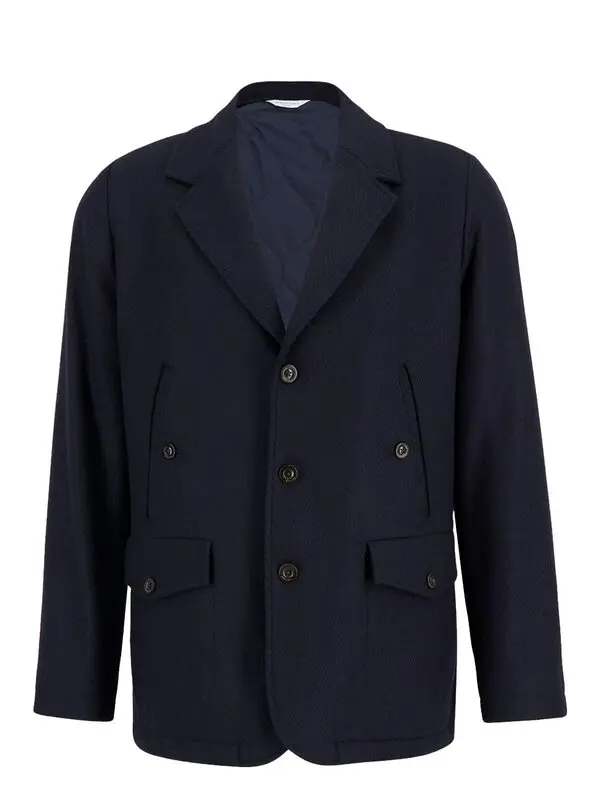 Boglioli Wool-cashmere Buttoned Jacket - Blue
