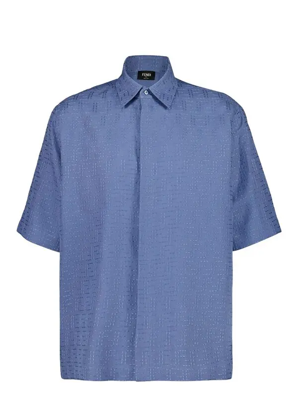 Fendi Light Ff Jacquard Linen Shirt - Blue