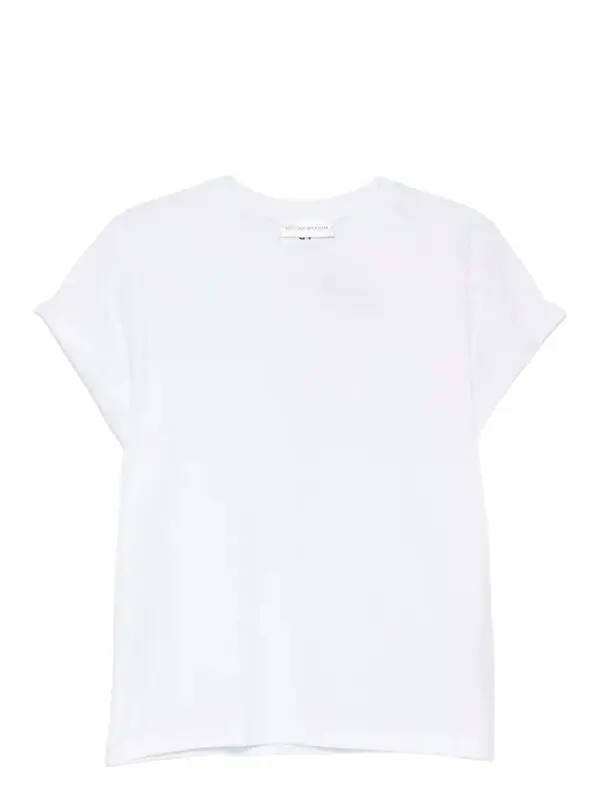 Victoria Beckham Cuffed Sleeve T-shirt - White