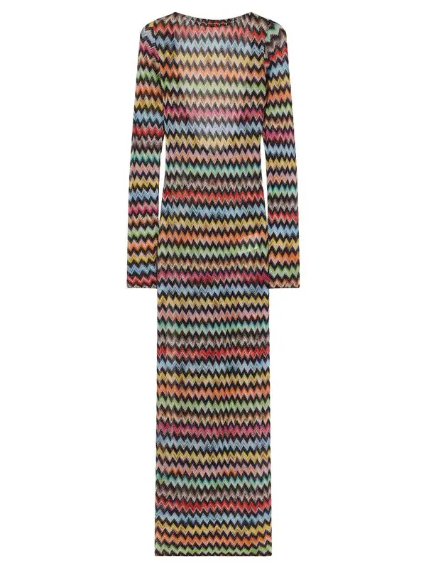 Missoni Striped Metallic Crochet-knit Maxi Cover-up - Multi