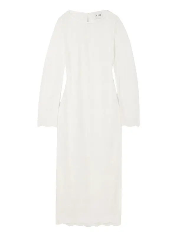 Posse Cove Embroidered Open-knit Cotton Kaftan - White