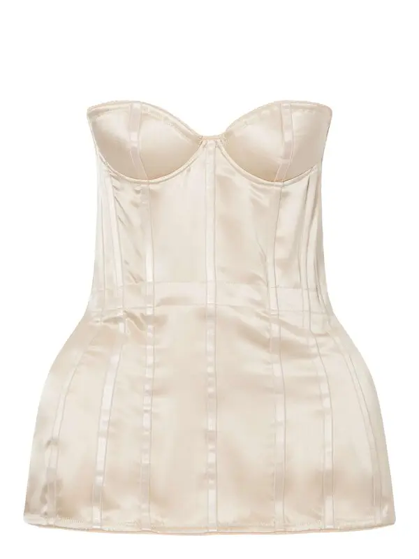 Magda Butrym Silk-satin Corset Top - Beige