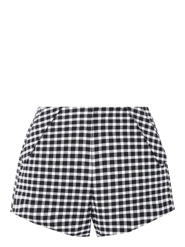 Posse Chiara Checked Cotton-blend Shorts - Black