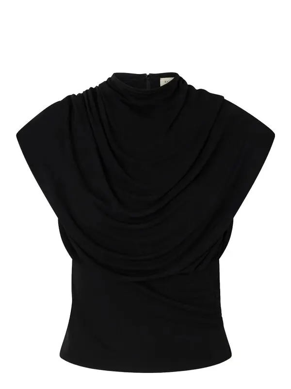 KALLMEYER Jocelyn Draped Jersey Top - Black