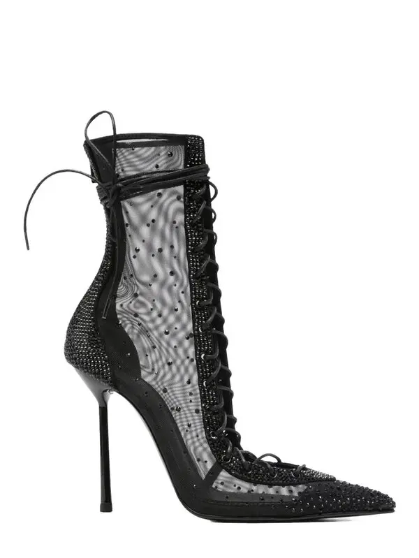 LE SILLA Embellished Lace-up Boots - Black
