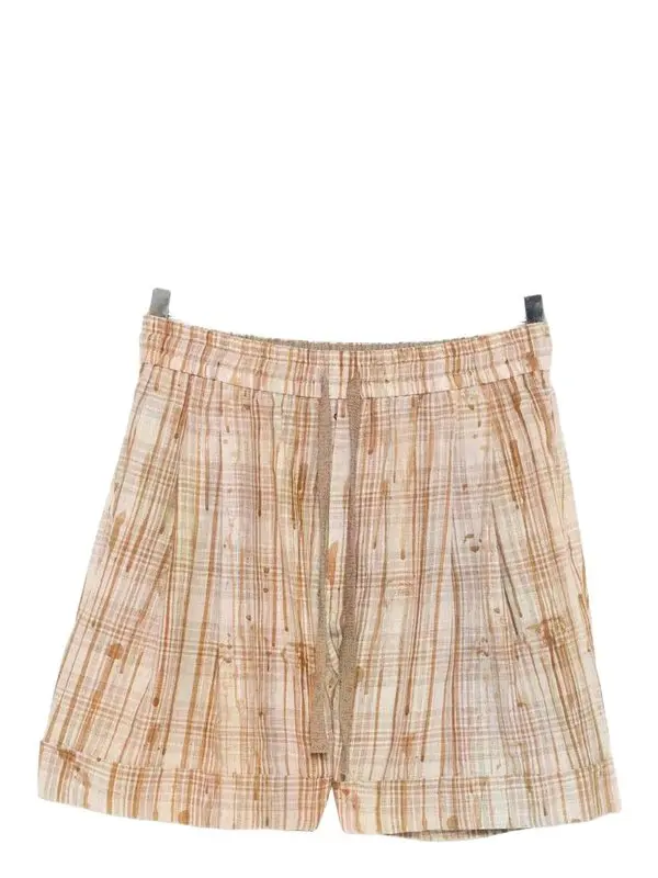 ZIGGY CHEN Plaid Shorts - Neutrals