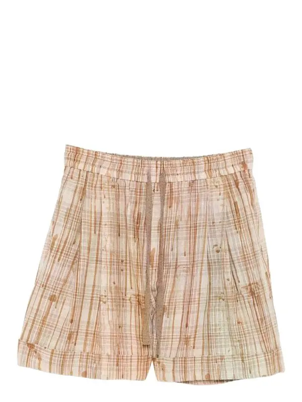 ZIGGY CHEN Plaid Shorts - Neutrals