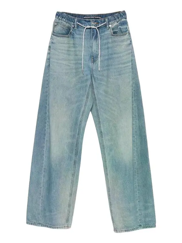 Alexander Wang Elasticated-waistband Wide-leg Jeans - Blue