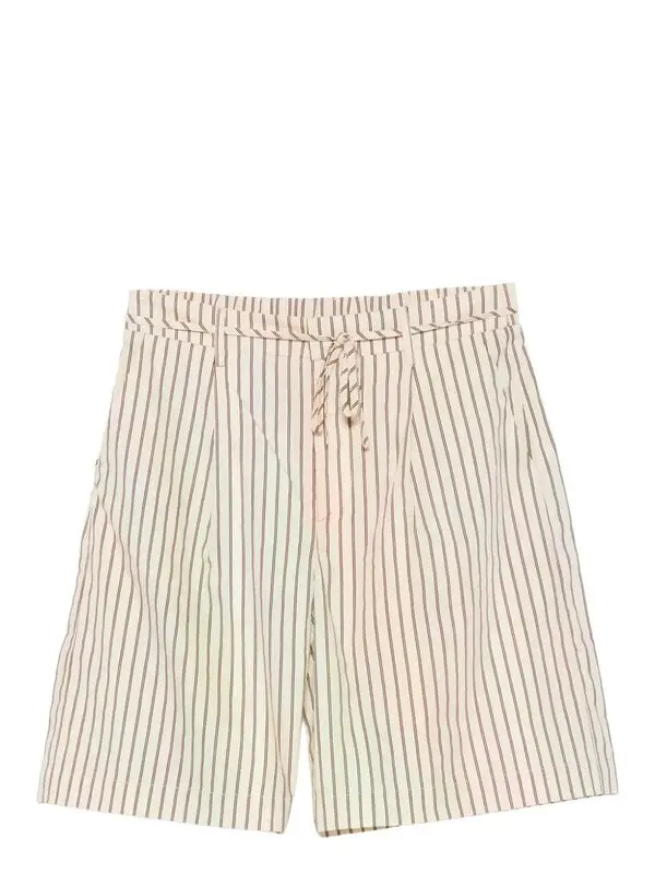 YERSE Striped Drawstring Shorts - Neutrals