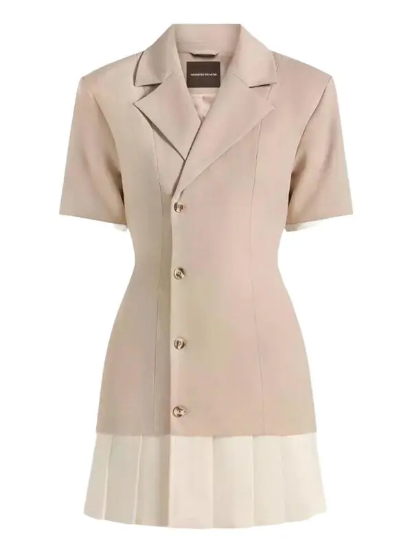 Manière De Voir Tailored Pleated Blazer Dress - Neutrals