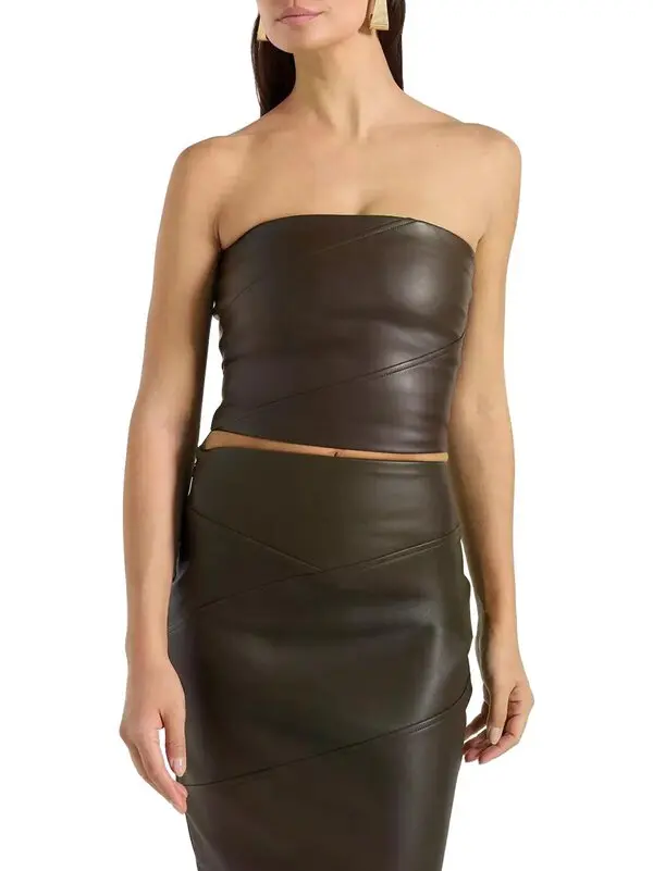 Manière De Voir Evie Panelled Bandeau Top - Brown