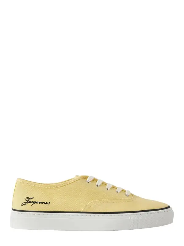 Jacquemus Le Fefe Embroidered Canvas Sneakers - Yellow