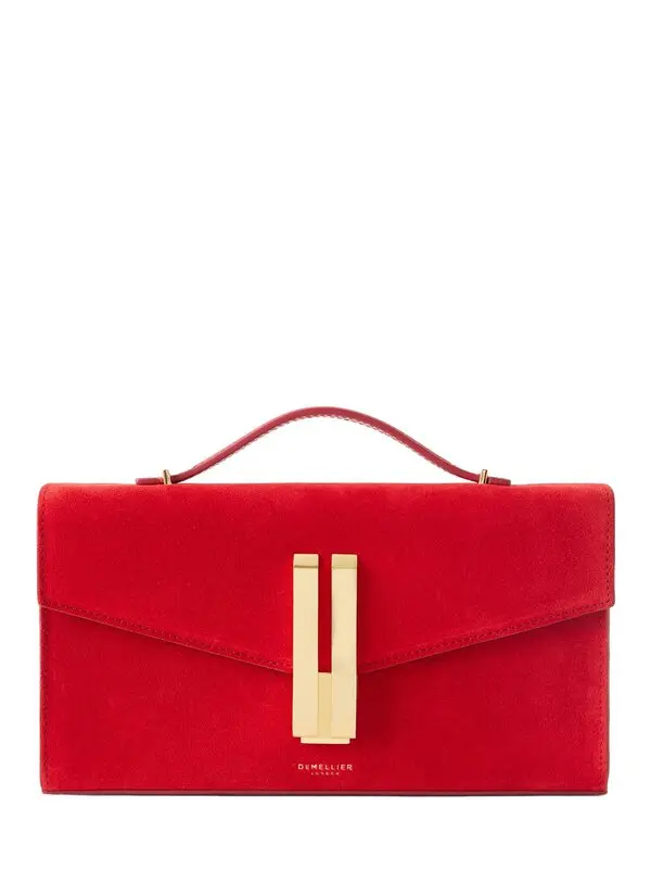 DEMELLIER The Vancouver Suede Clutch - Red