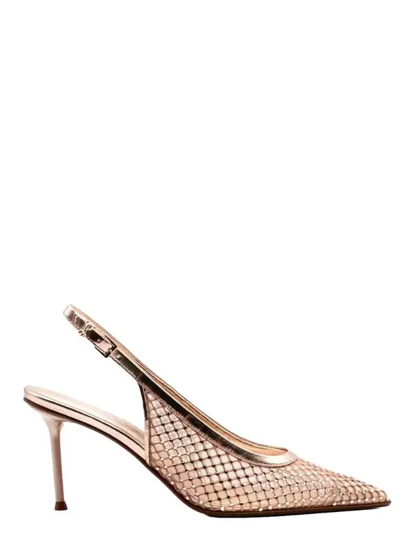 SERGIO LEVANTESI Greta6 Net Embellished Pumps - Gold