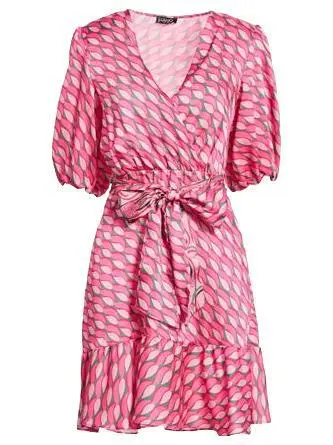 Liu Jo Mini Flared Wrap-effect Dress - Pink