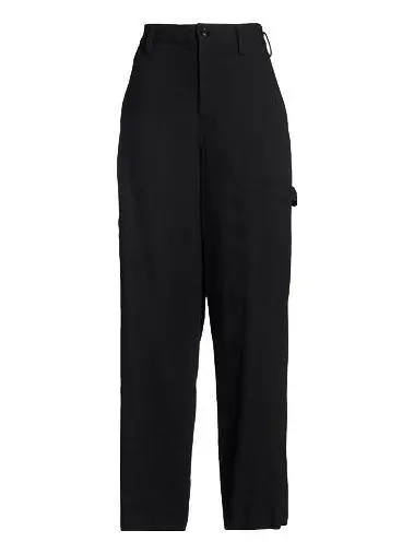 Y'S YOHJI YAMAMOTO Wide-leg Rayon-linen Pants - Black
