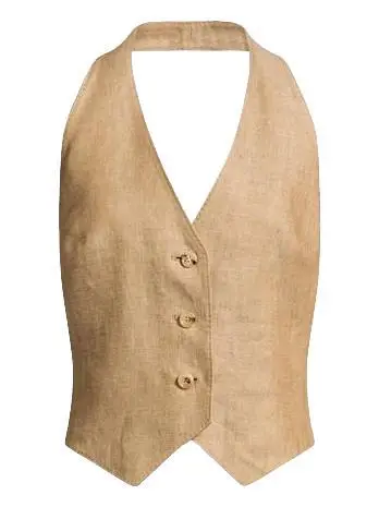 Max Mara Linen Halterneck Top - Beige